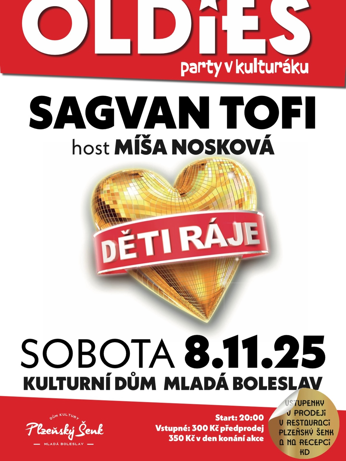 Oldies párty v Kulturáku, 8.11.2025 20:00 | Kultura města Mladá ...